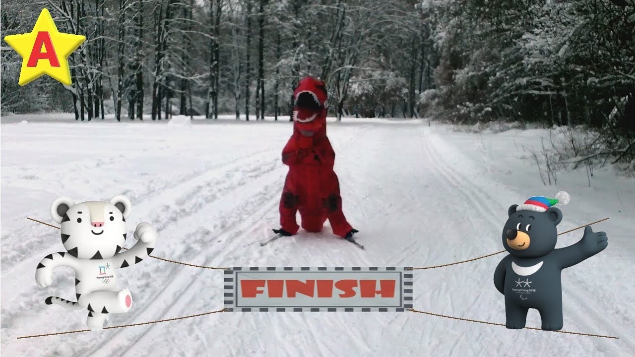 Head, Shoulders, Knees & Toes | Olympic Winter Games | Dinosaur Skiing ...
