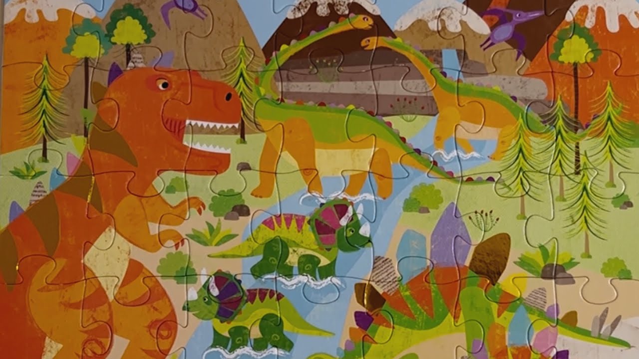ELC Dinosaur 42 Piece Puzzle for Kids - YouTube