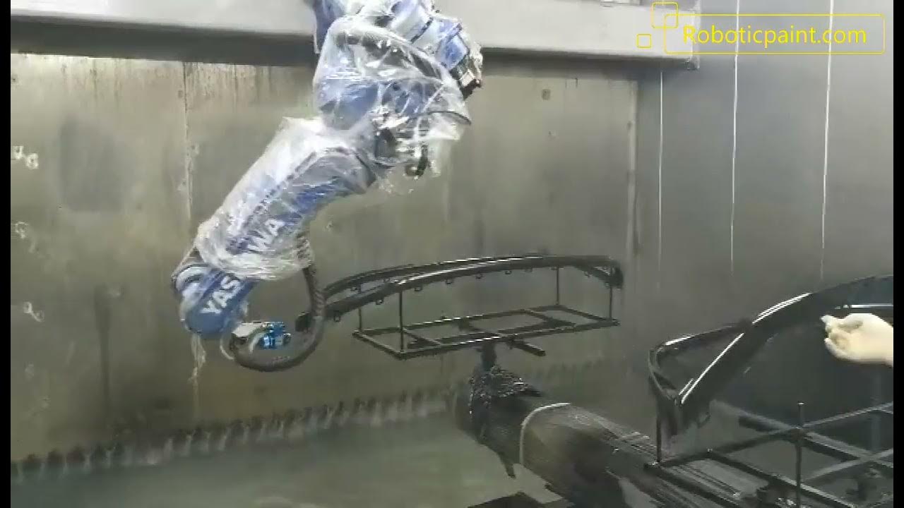 Robotic Paint booth with Yaskawa Robot - YouTube