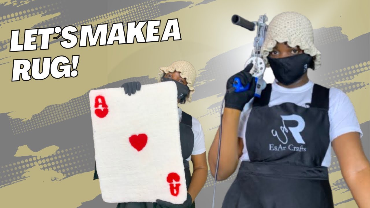 Tufting an Ace of Hearts Card Rug! | Tufting Process | ASMR | Rug ...