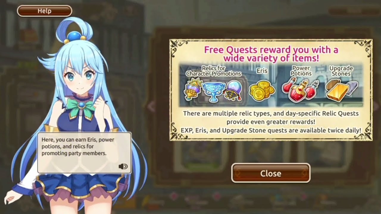 Konosuba Fantastic Days Tutorial Phrases Aqua (Sora Amamiya) LG - YouTube