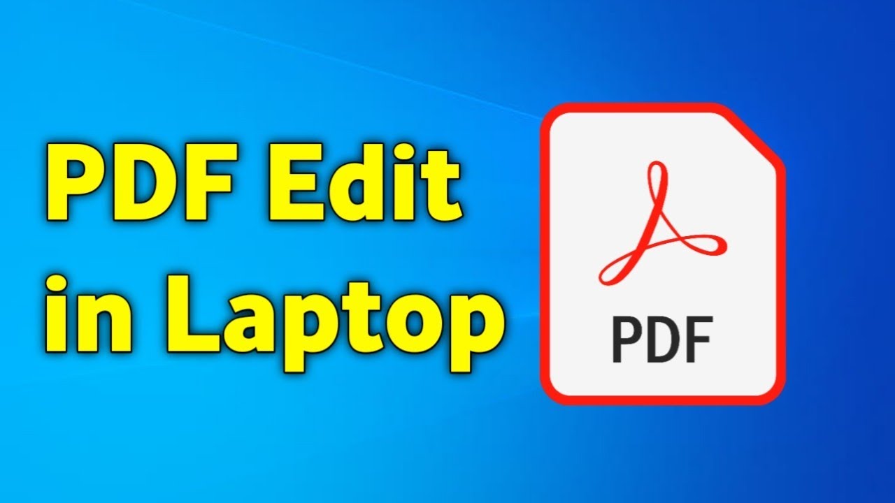How To Edit PDF in Laptop - YouTube