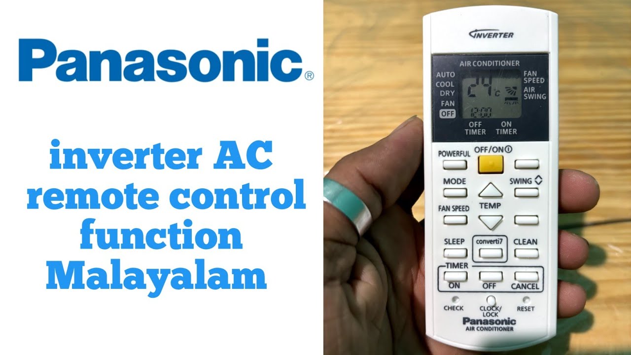 Panasonic inverter AC remote control function Malayalam DEMO - YouTube