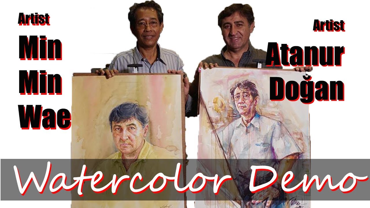 Face to Face Life Watercolor Portrait Demonstration Artists Atanur ...