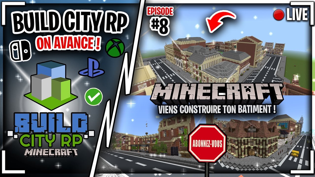 🔴 CONTINUONS NOTRE VILLE SUR MINECRAFT - BUILD CITY RP ! #8 [LIVE ...