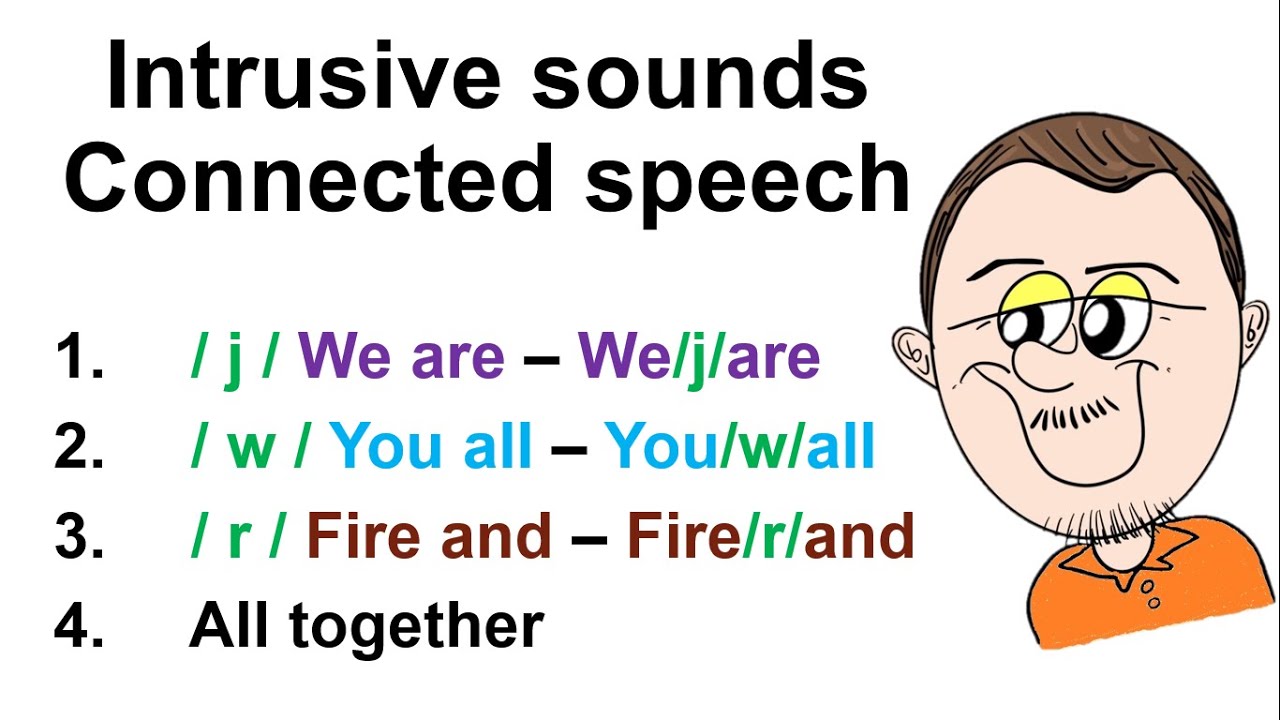 Intrusive sounds course /j/ /r/ /w/ full practice - YouTube