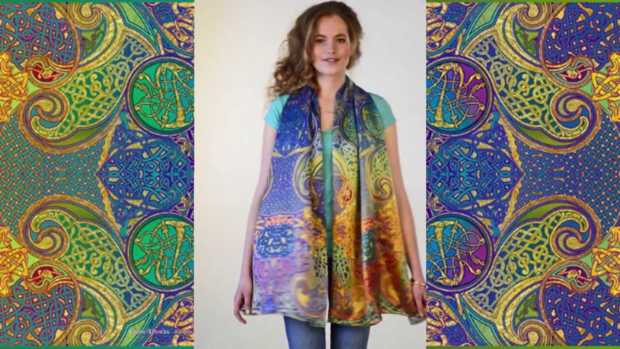 Celtic knot print scarf by Baba Studio. Inspired by the Book of Kells ...