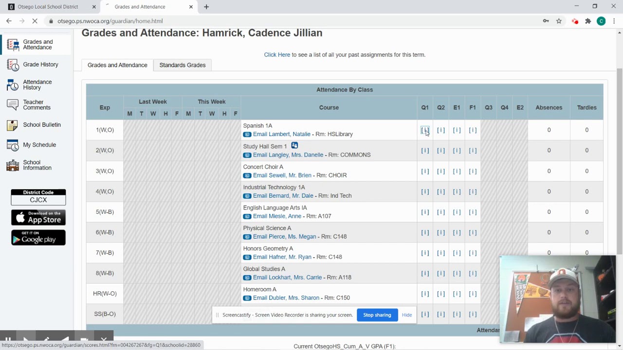 Otsego: Checking Grades on PowerSchool - YouTube