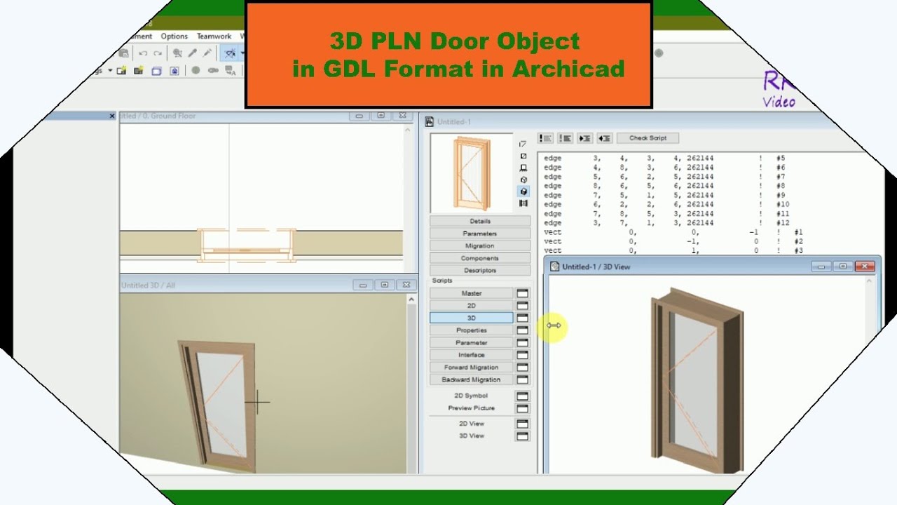#Archicad #begineer #Tutorial - #3d PLN #Door #object in GDL Format - YouTube