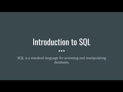 SQL for Beginners: Introduction to Structured Query Language (SQL) - YouTube