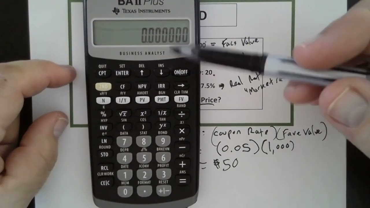 How To Calculate The Price Of A Bond Using A Financial Calculator YouTube
