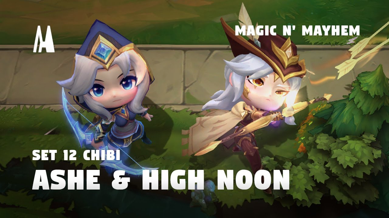 CHIBI ASHE & HIGH NOON ASHE | FINISHER, EMOTES, BOOM | TFT SET 12 - YouTube