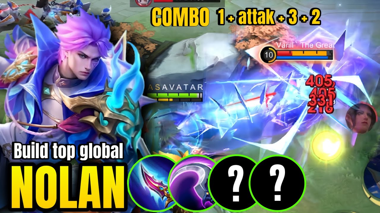JUNGLER NOLAN‼️ CARA COMBO ULTI NOLAN DIMETA SEKARANG! BUILD & EMBLEM 1 HIT NOLAN - GAMEPLAY ...