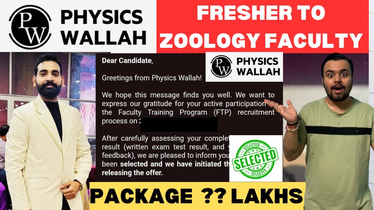 Physics Wallah Hirings Jobs 2024 | Zoology Faculty Hirings | Placed Candidate Interview ...