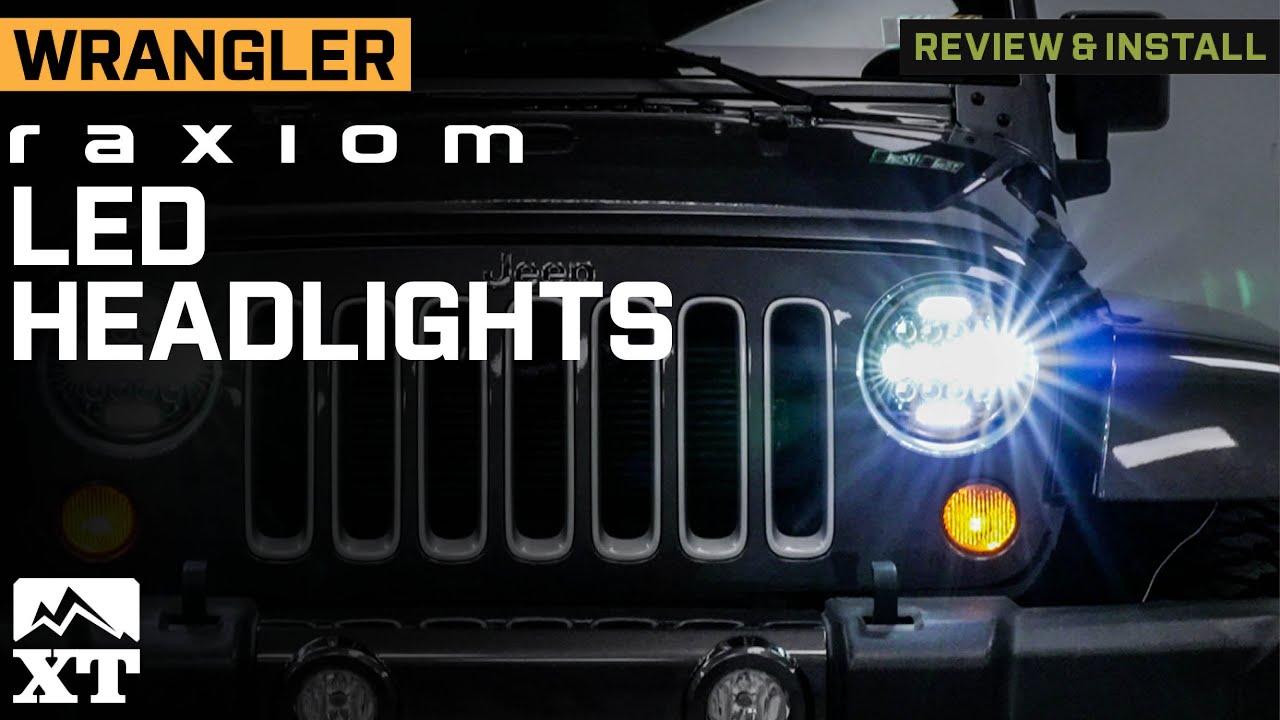 Jeep Wrangler Raxiom Axial Series 13-LED Headlights Review & Install ...