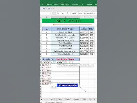 How to Used INDEX MATCH Function in Excel! में INDEX MATCH उपयोग कैसे करें #shorts #excel - YouTube
