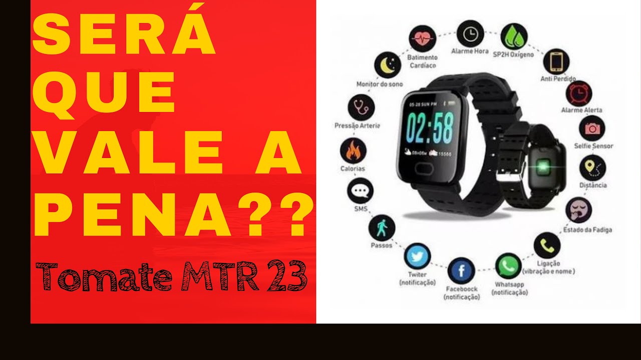 Smartwatch (completo) pulseira inteligente Tomate MTR 23 - YouTube