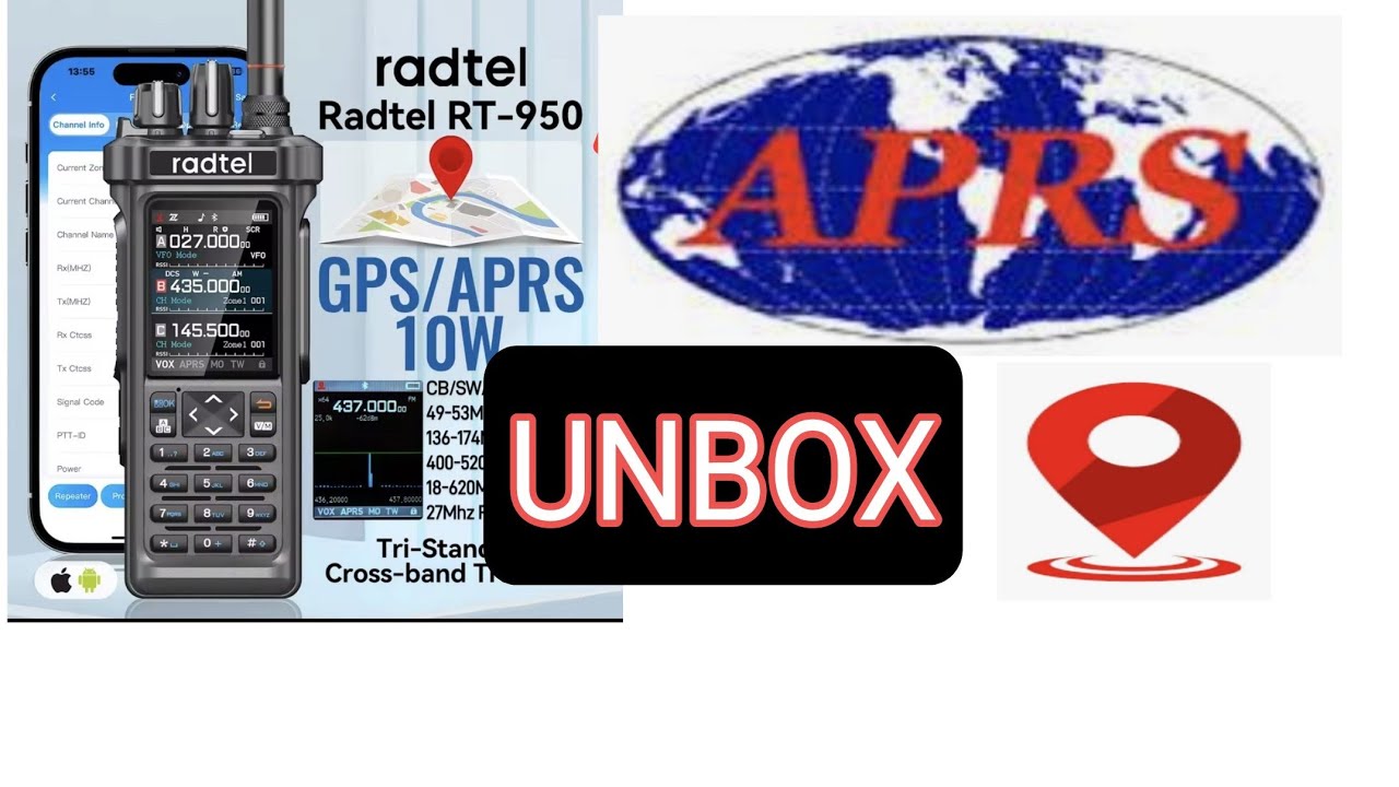 UNBOX - NEW RADTEL RT950 , APRS GPS BLUETOOTH - TV SCREEN - YouTube
