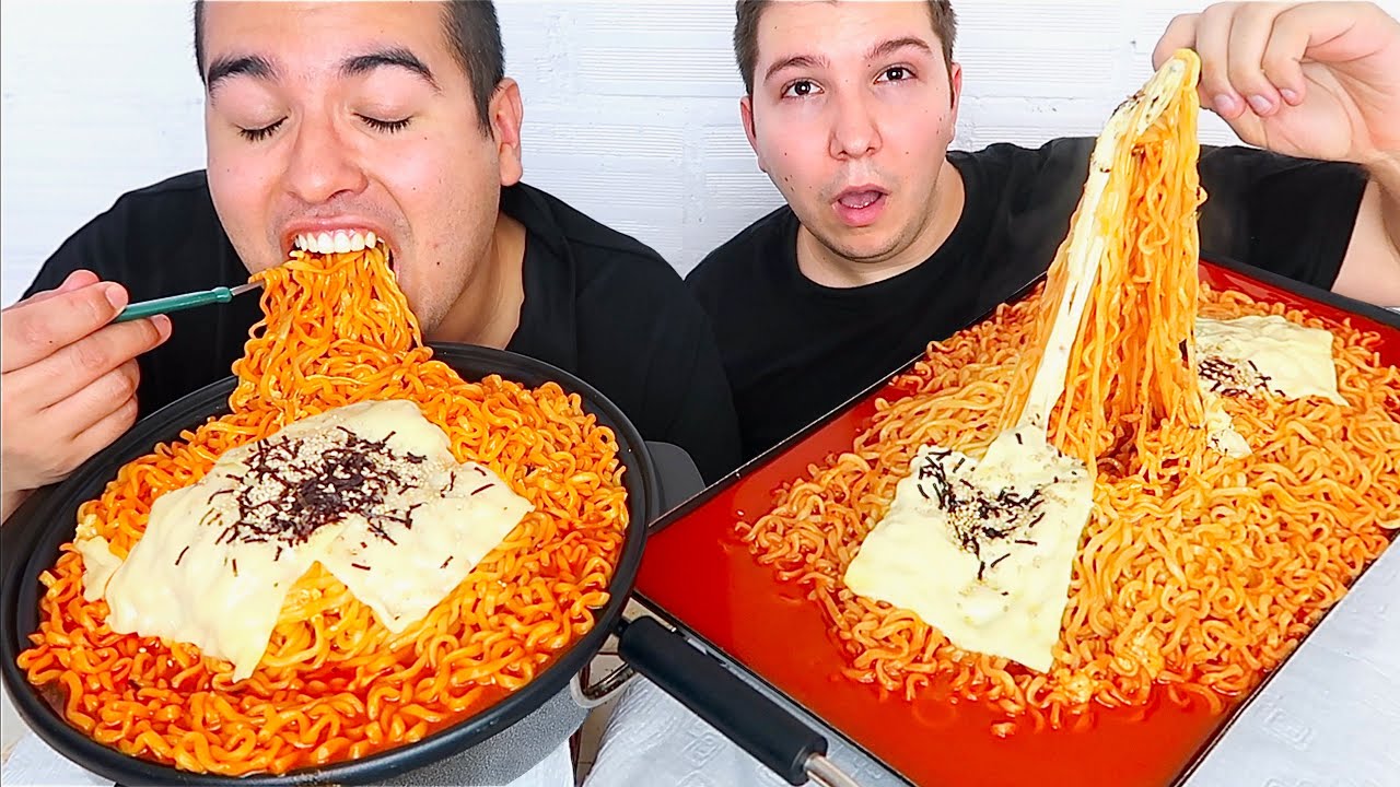 Volcano Fire Noodles & Spicy Nuclear Noodles • MUKBANG - YouTube