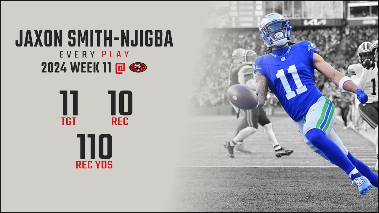 Jaxon Smith-Njigba Week 11 Replay: Every Target and Catch @ San ...