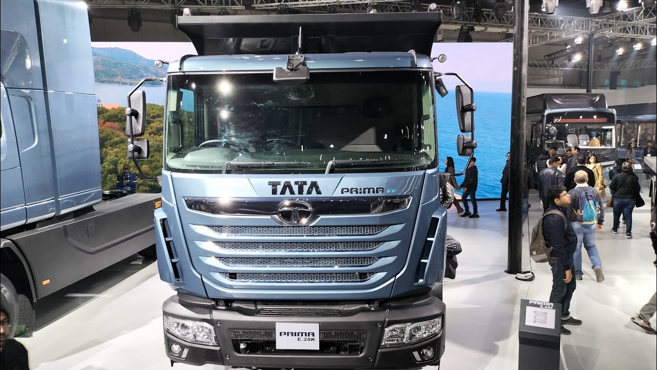 Tata Prima E.28 K EV Tipper Unveiled @ 2023 Auto Expo - Walkaround ...