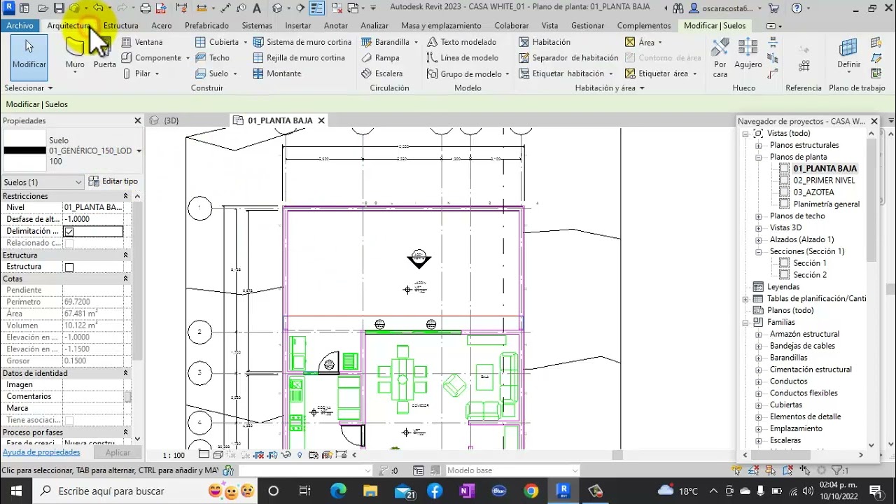 EJERCICIO REVIT PISOS Y CUBIERTAS - YouTube