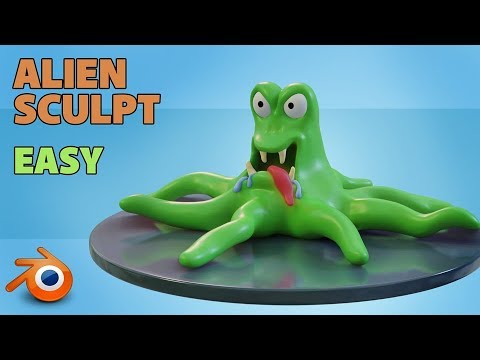 Alien Sculpting | Beginner Follow Along Tutorial | Easy | Blender 2.8 ...