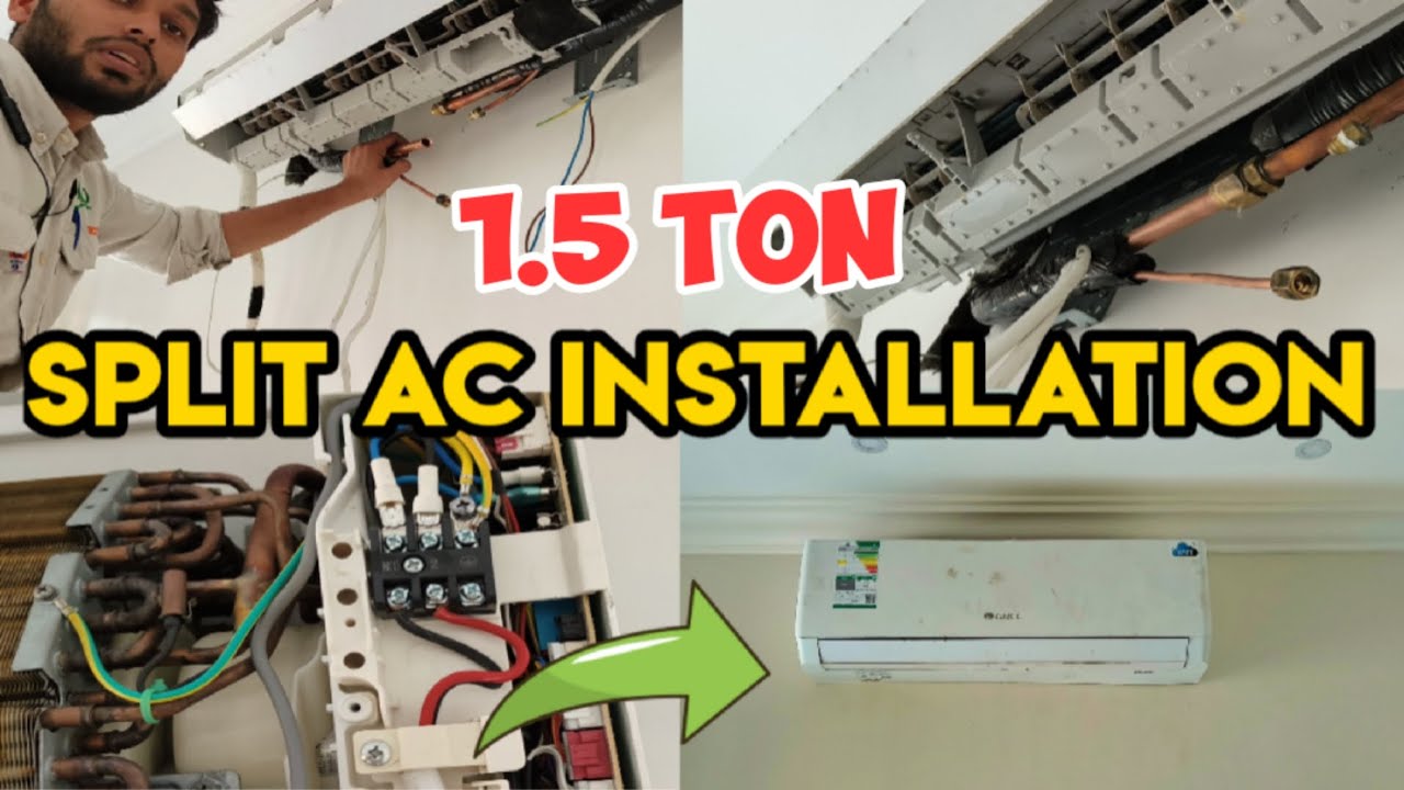 1.5 Ton Split AC installation || Ductless AC installation || Gree mini ...