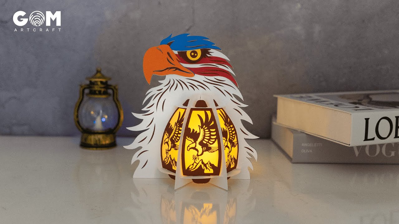How to Make Eagle Head Lantern - DIY Lantern Paper Cutting - YouTube