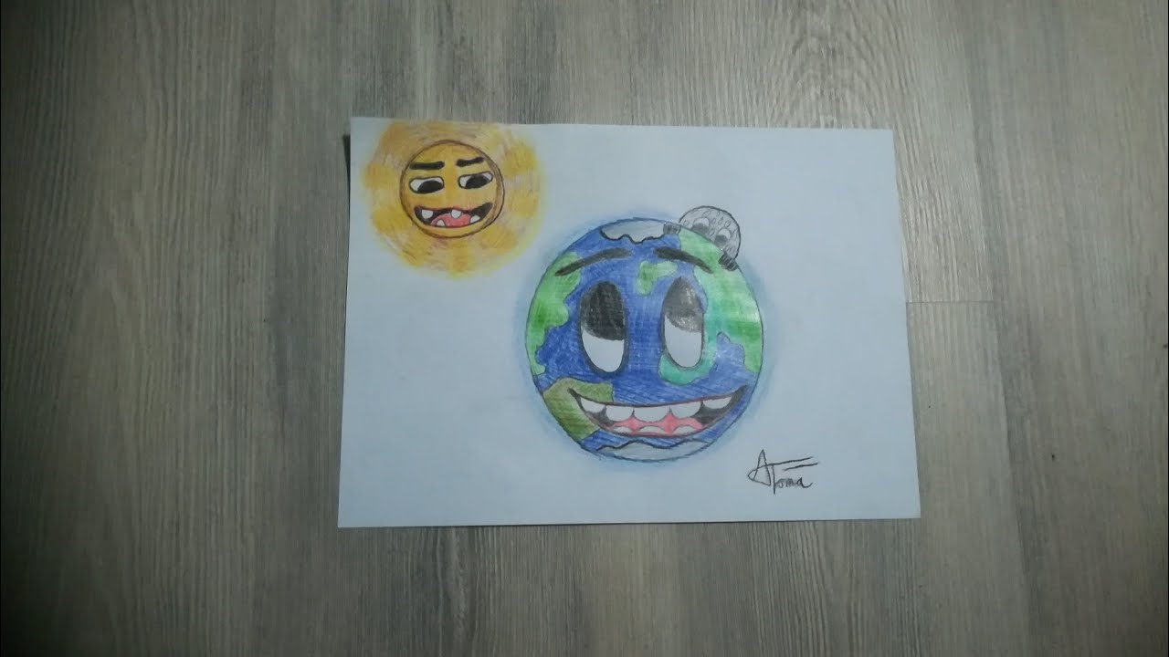 How To Draw: Earth, Moon and Sun - YouTube