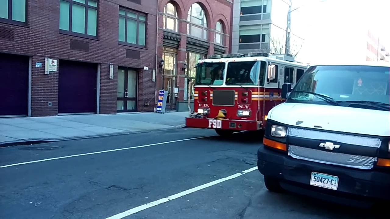 FDNY Engine 47 "Fire Factory" Passing By Using The FDNY FSD Spare In ...