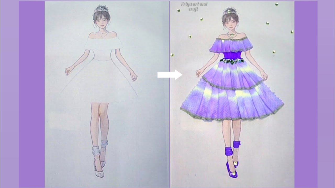 how to make a beautiful dress 👗🤩💜#creative#satisfying#art - YouTube