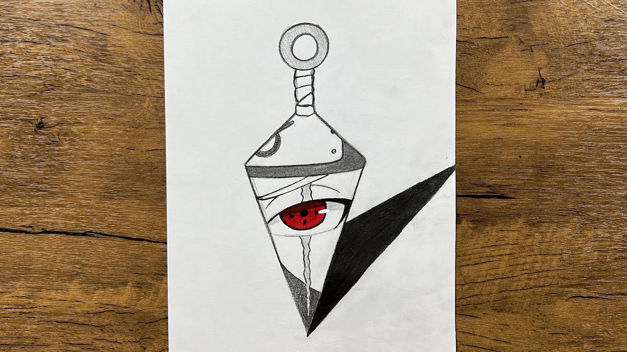 Easy to draw | How to draw Kakashi’s eye in kunai weapon step-by-step ...