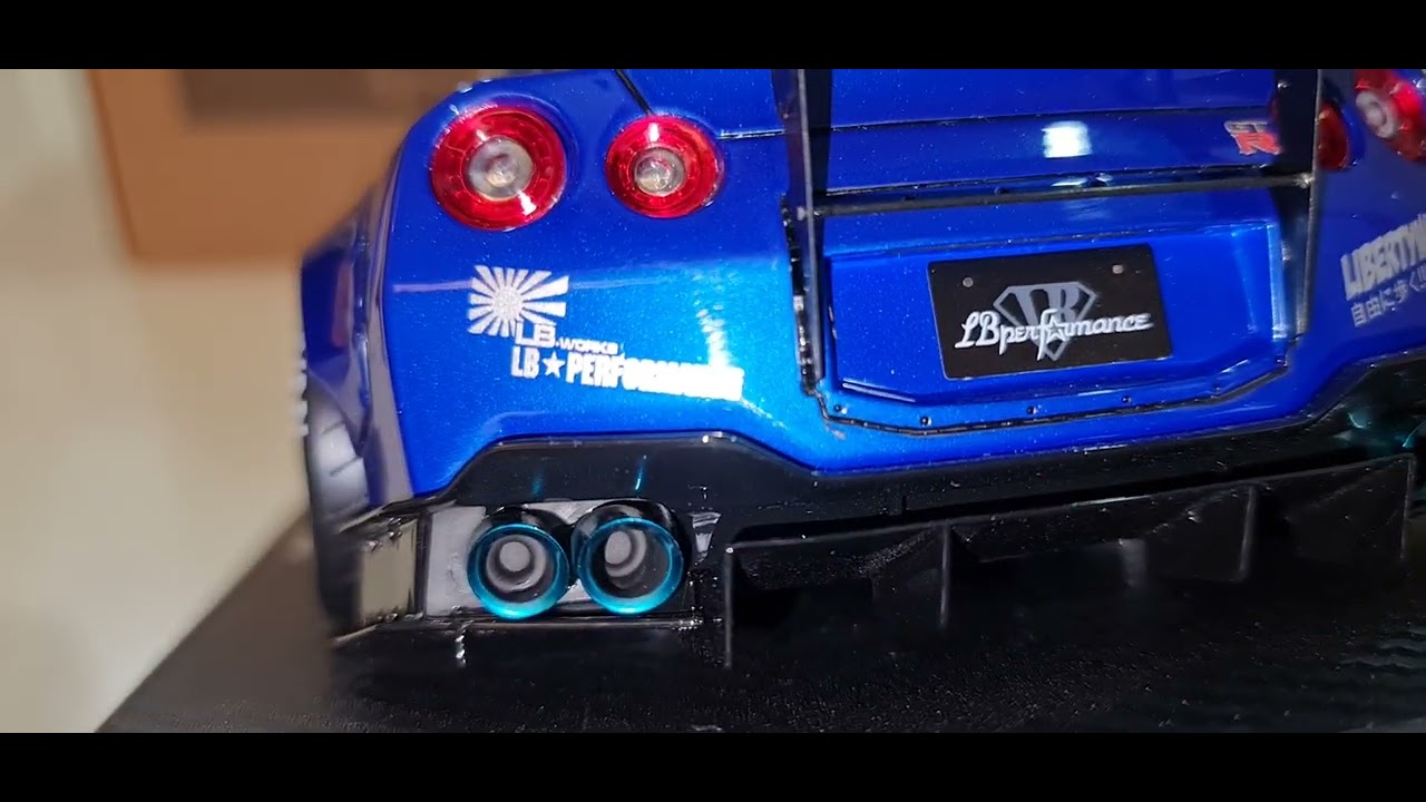 LB-WORKS Nissan GT-R R35 type 2 Blue (Scale 1/18) IG2340 - Unboxing ...