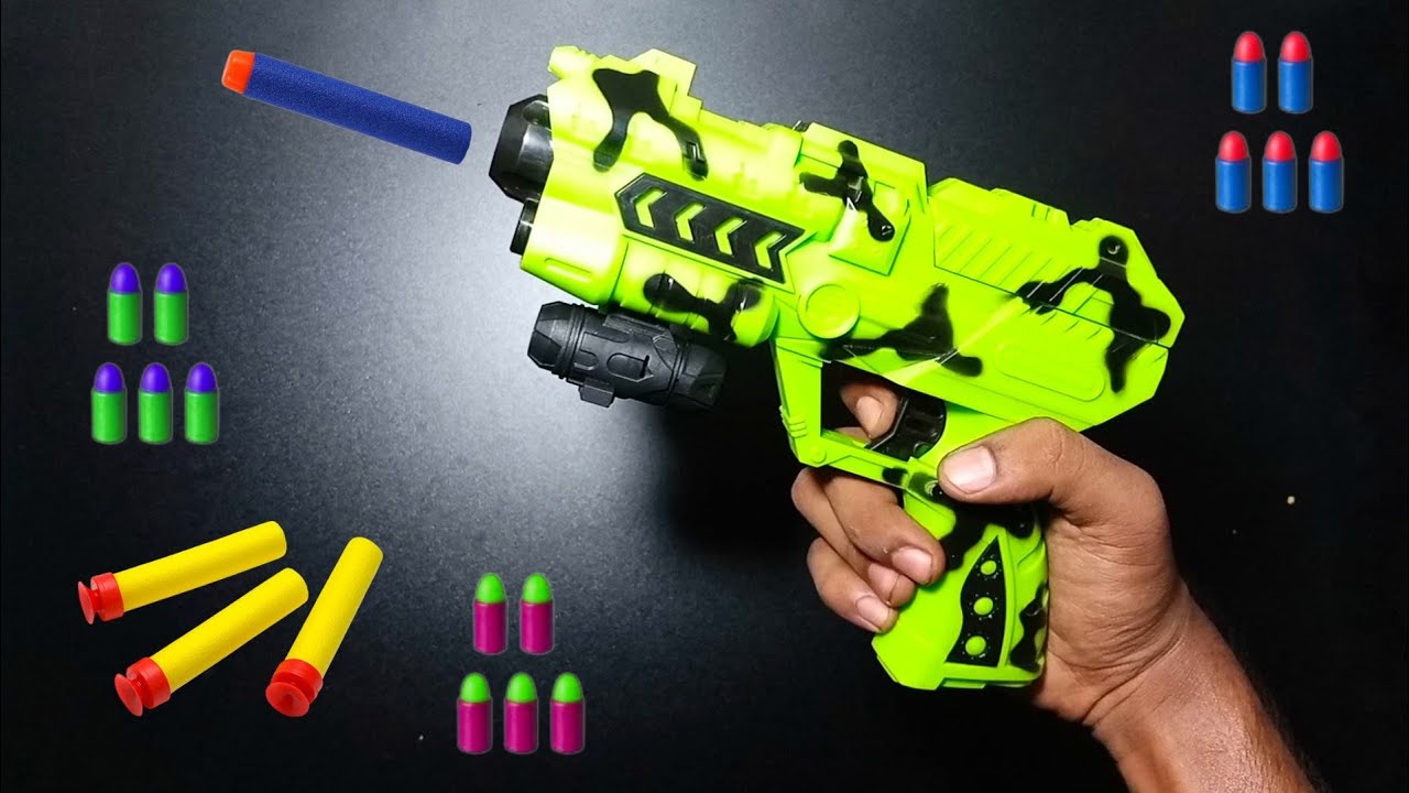 4 minutes satisfying with unboxing toy gun Nerf Asmr video - YouTube