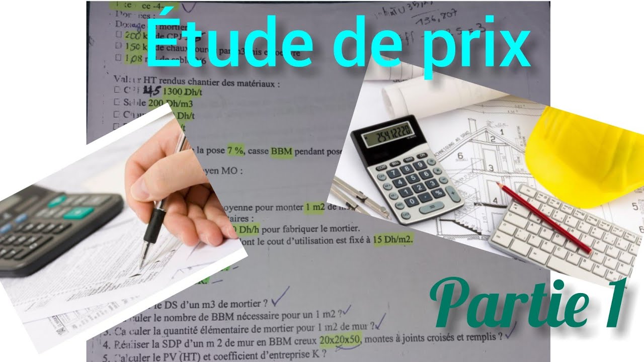 Correction exercice N°1 étude de prix (Partie 1) - YouTube