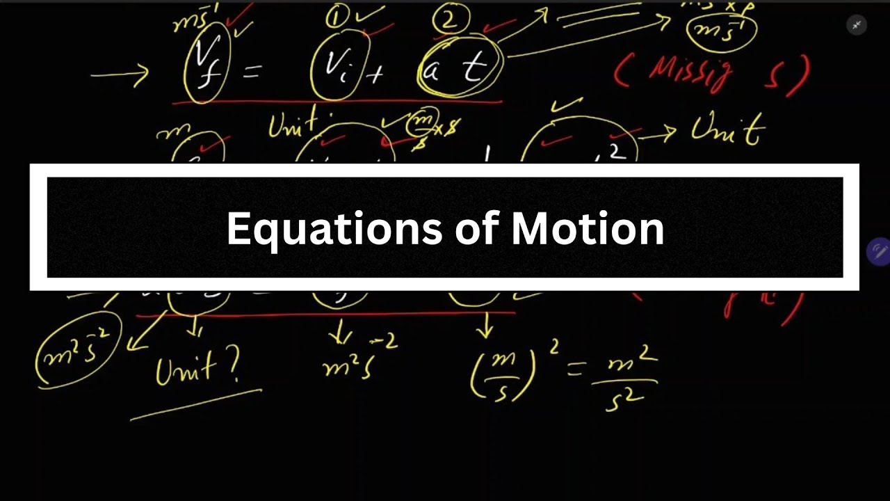 Physics MDCAT And NUMS Test Hints And Tricks // Equations Of Motion ...