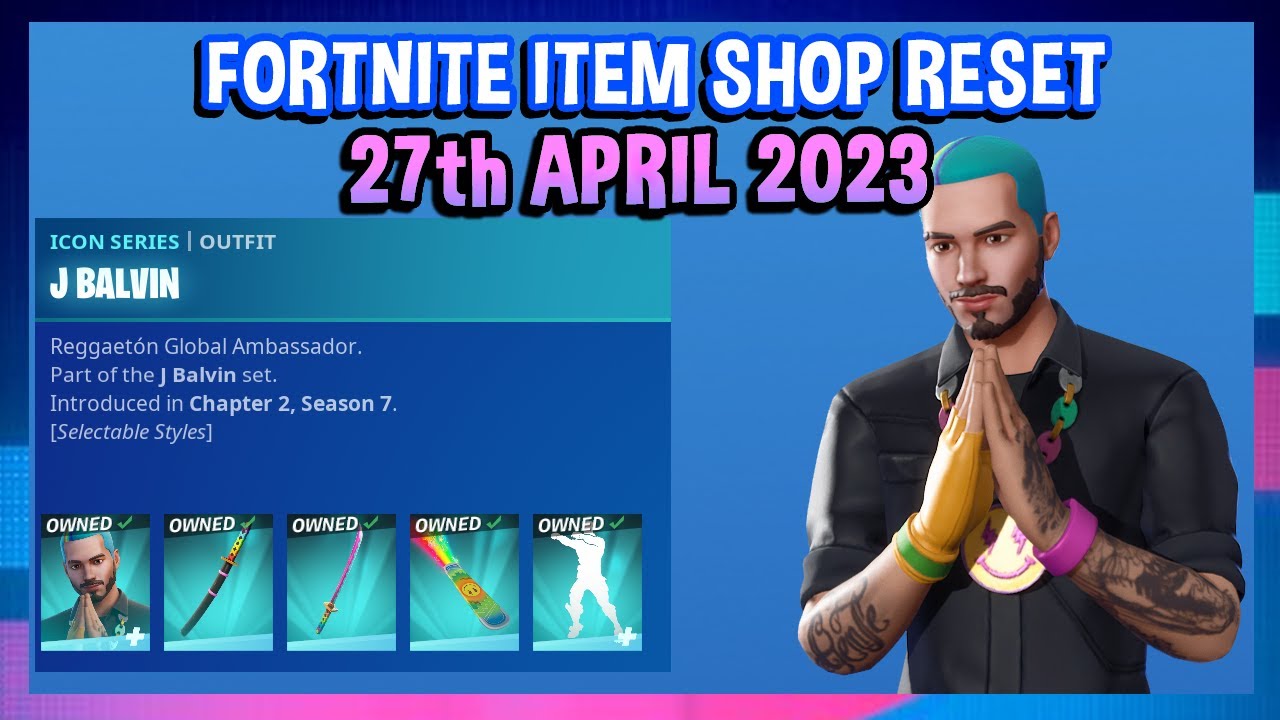 J BALVIN IS BACK + *RARE* SPIKECLONE PICKAXE! (Fortnite Item Shop Reset ...