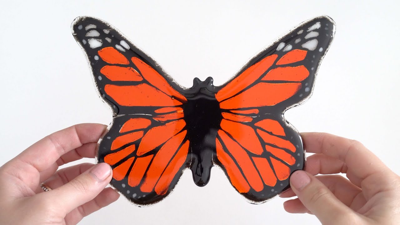 How to Make a Fused Glass Monarch Butterfly | Free Form Glass Fusing Technique - YouTube