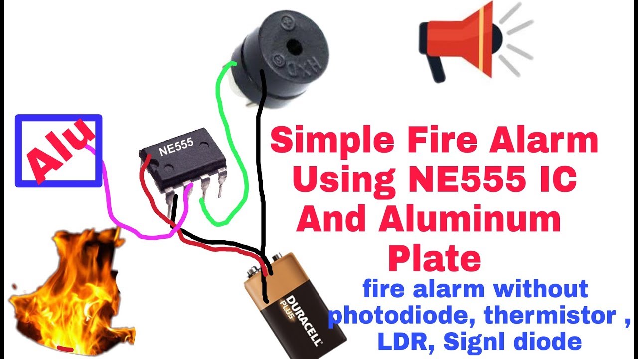 DIY | How to make a simple fire alarm using 555ic & aluminium plate #RC ...