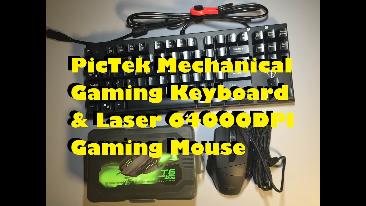 PicTek Laser Gaming Mouse & Mechanical Keyboard - YouTube
