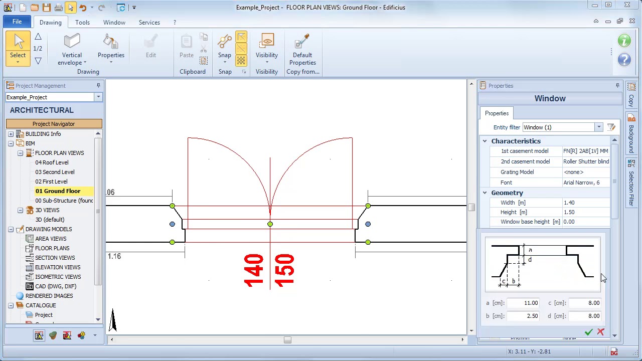 Edificius Tutorial - The Window's Geometry - ACCA software - YouTube