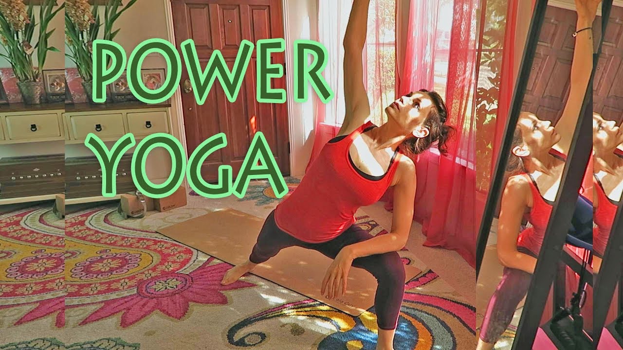 Beginner Power Yoga Class Core Weight Loss - YouTube