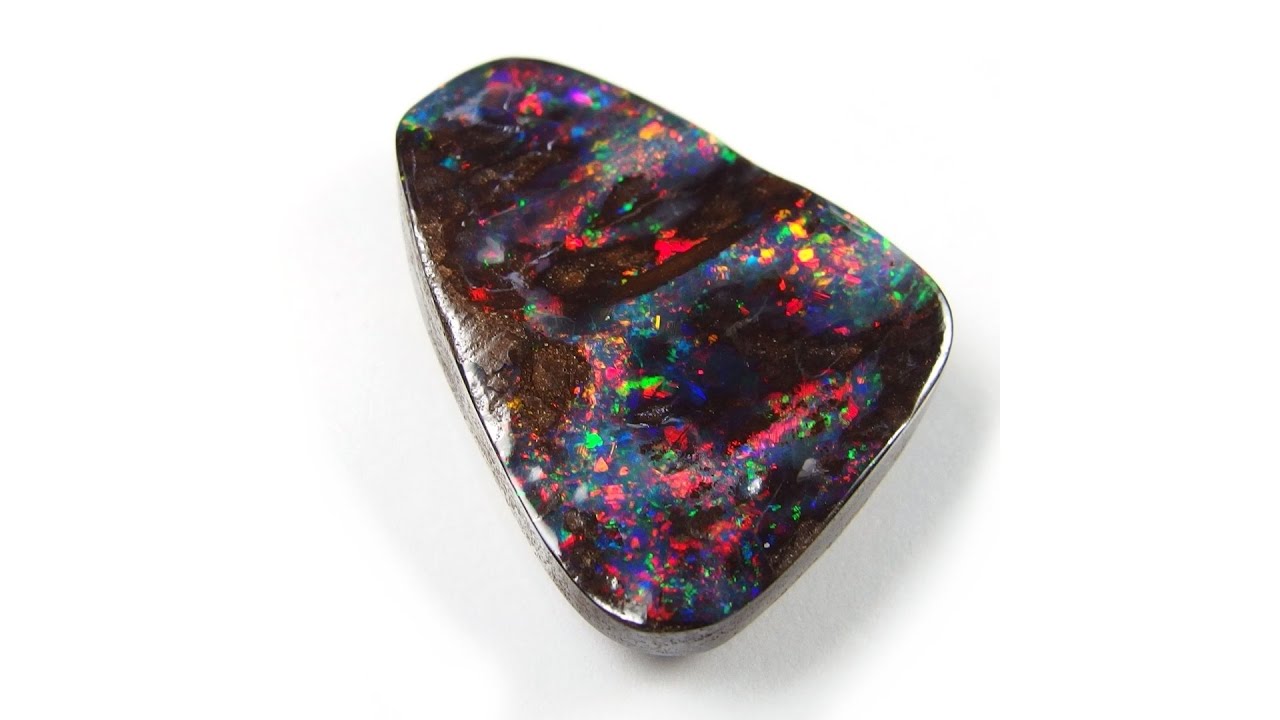 A rare gem, red color, natural, Australian Boulder Opal - DL1827 - YouTube