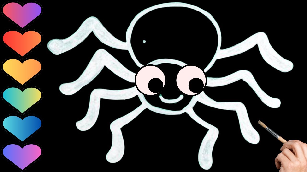 Spider Drawing, Coloring and Painting for Kids and Toddlers - YouTube