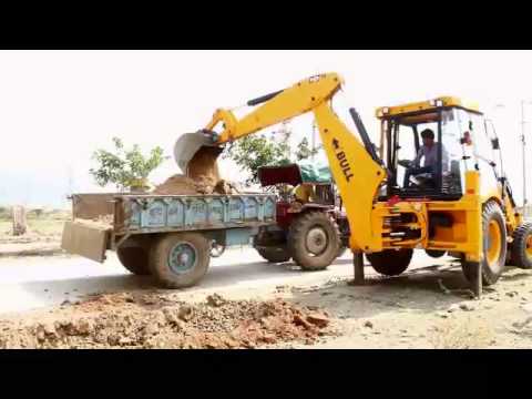 Bull backhoe Loader HD76 in Action - YouTube