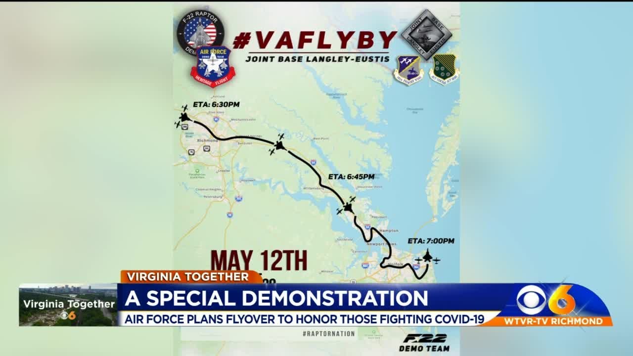 Air Force plans Virginia flyover Tuesday for health care heroes - YouTube