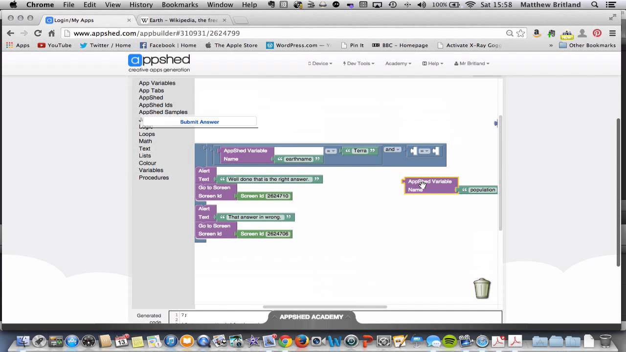 Appshed Quiz Part 7 - Code for multiple questions - YouTube