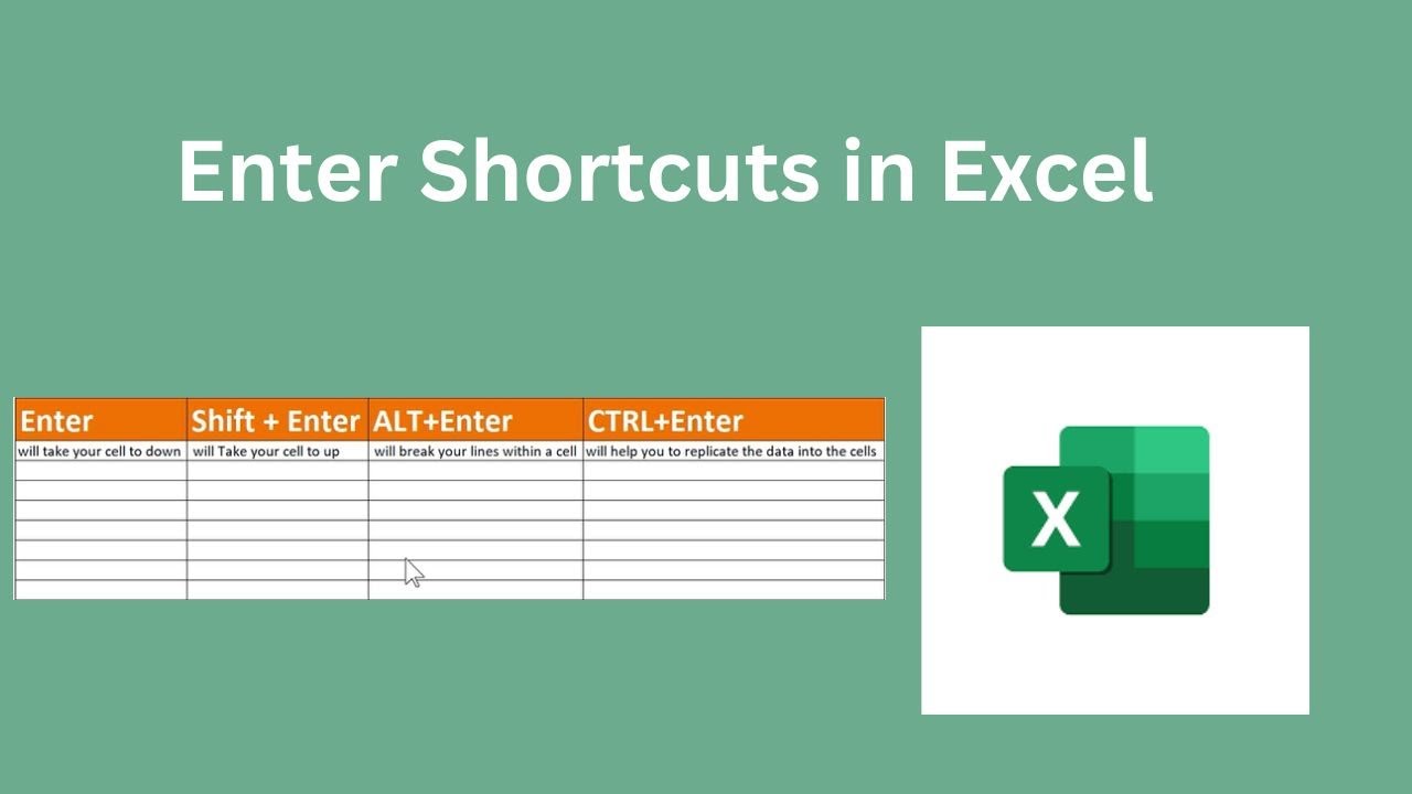 Enter Shortcuts Keys In Excel - YouTube