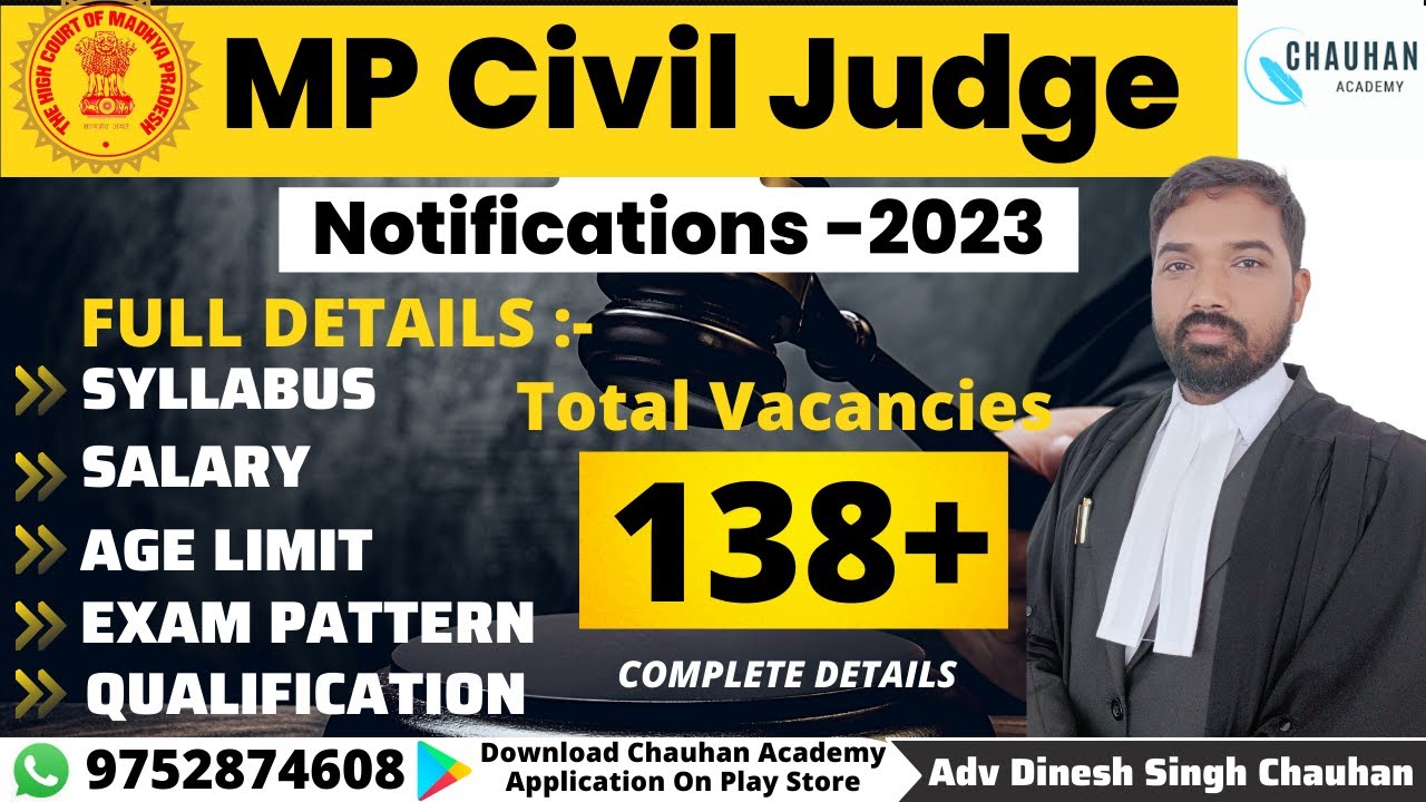 MP Civil Judge | MP Judiciary Notification Out | Detailed Syllabus | Prelims Date |By Adv DS ...